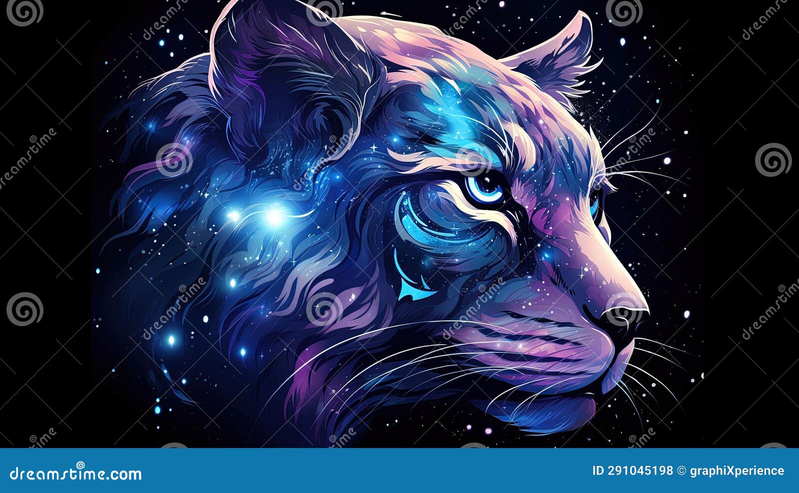 Celestial Beast in Cosmic Realm Stock Illustration - Illustration of ...