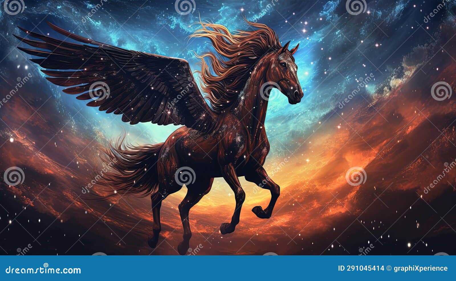 Celestial Beast in Cosmic Realm Stock Illustration - Illustration of ...