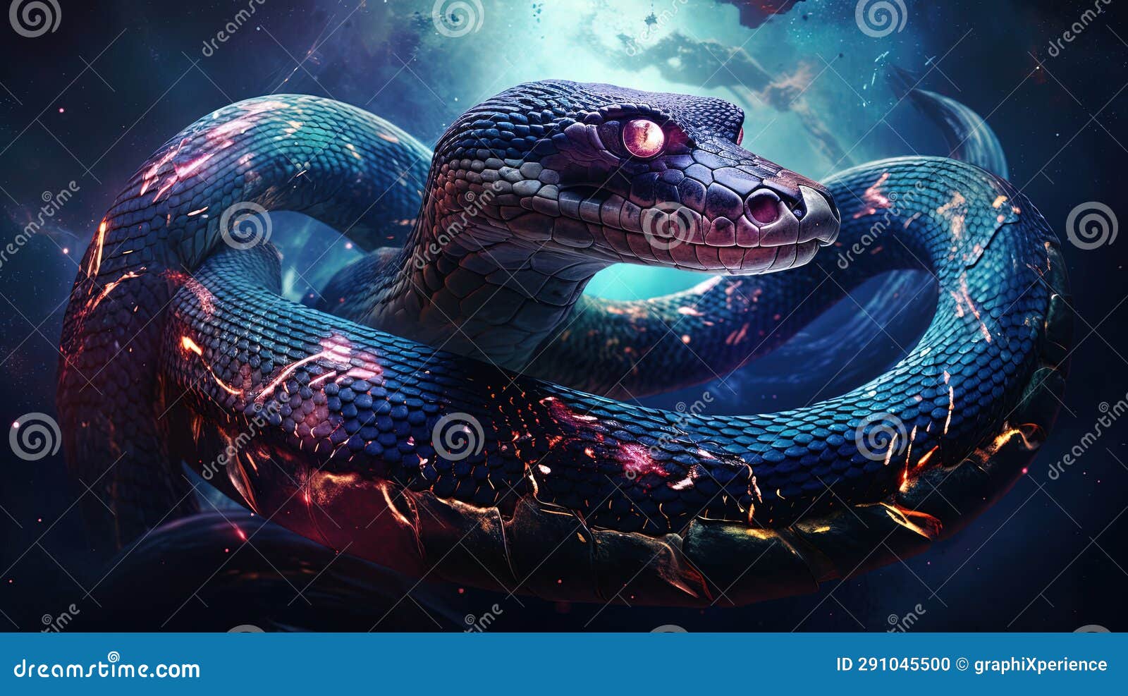 Celestial Beast in Cosmic Realm Stock Illustration - Illustration of ...