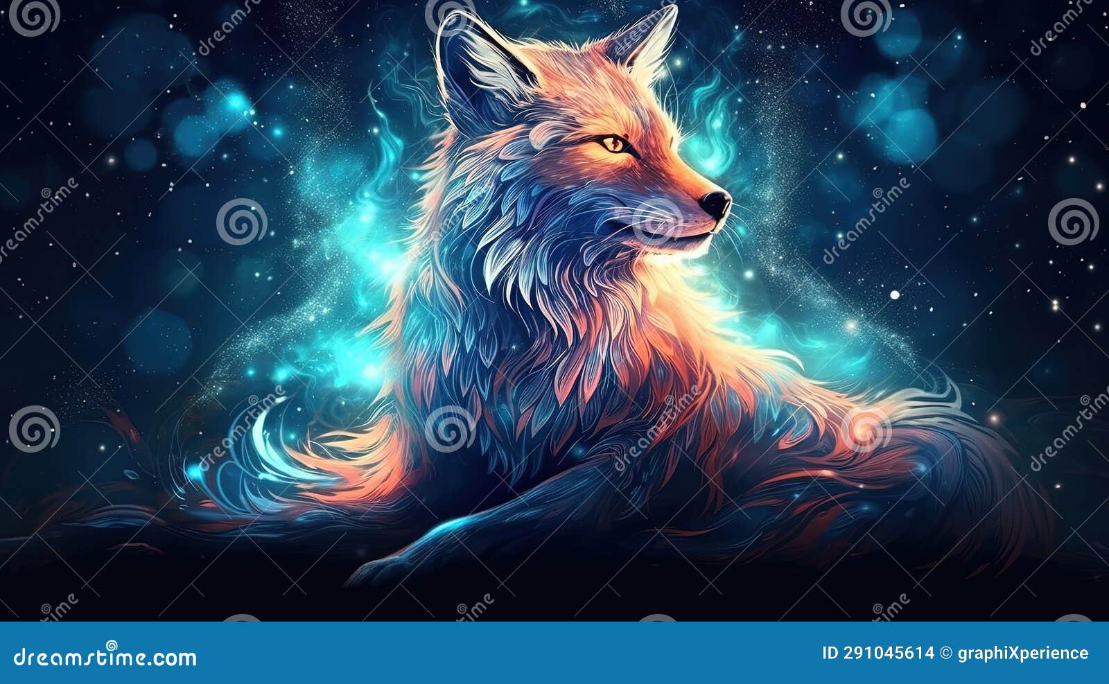 Celestial Beast in Cosmic Realm Stock Illustration - Illustration of ...