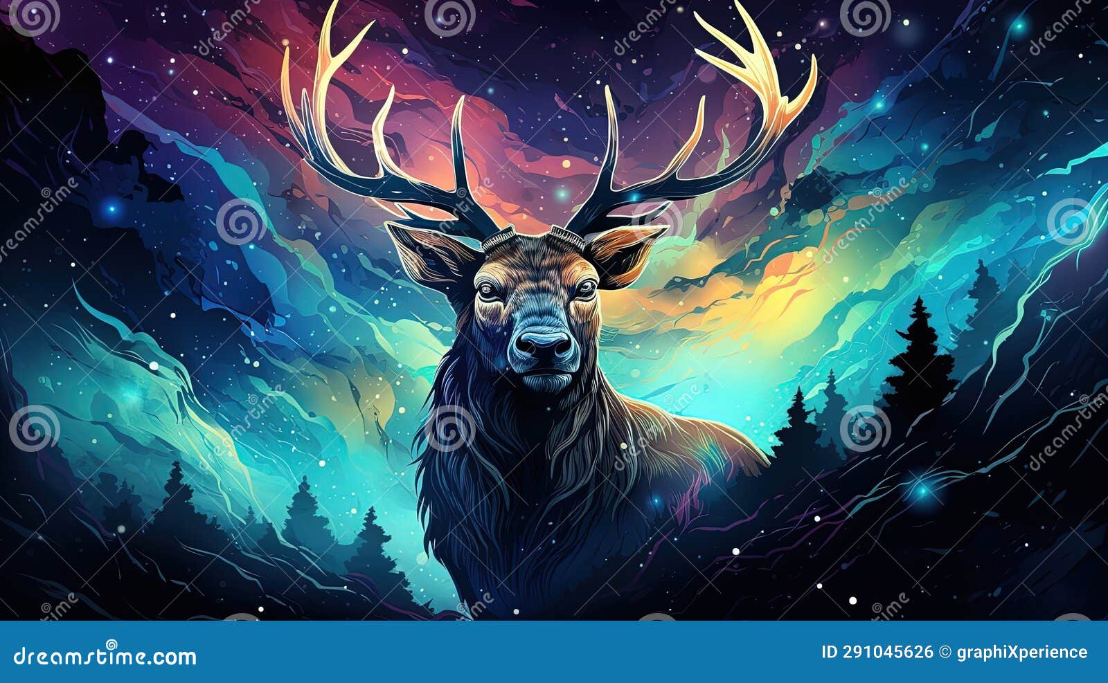 Celestial Beast in Cosmic Realm Stock Illustration - Illustration of ...