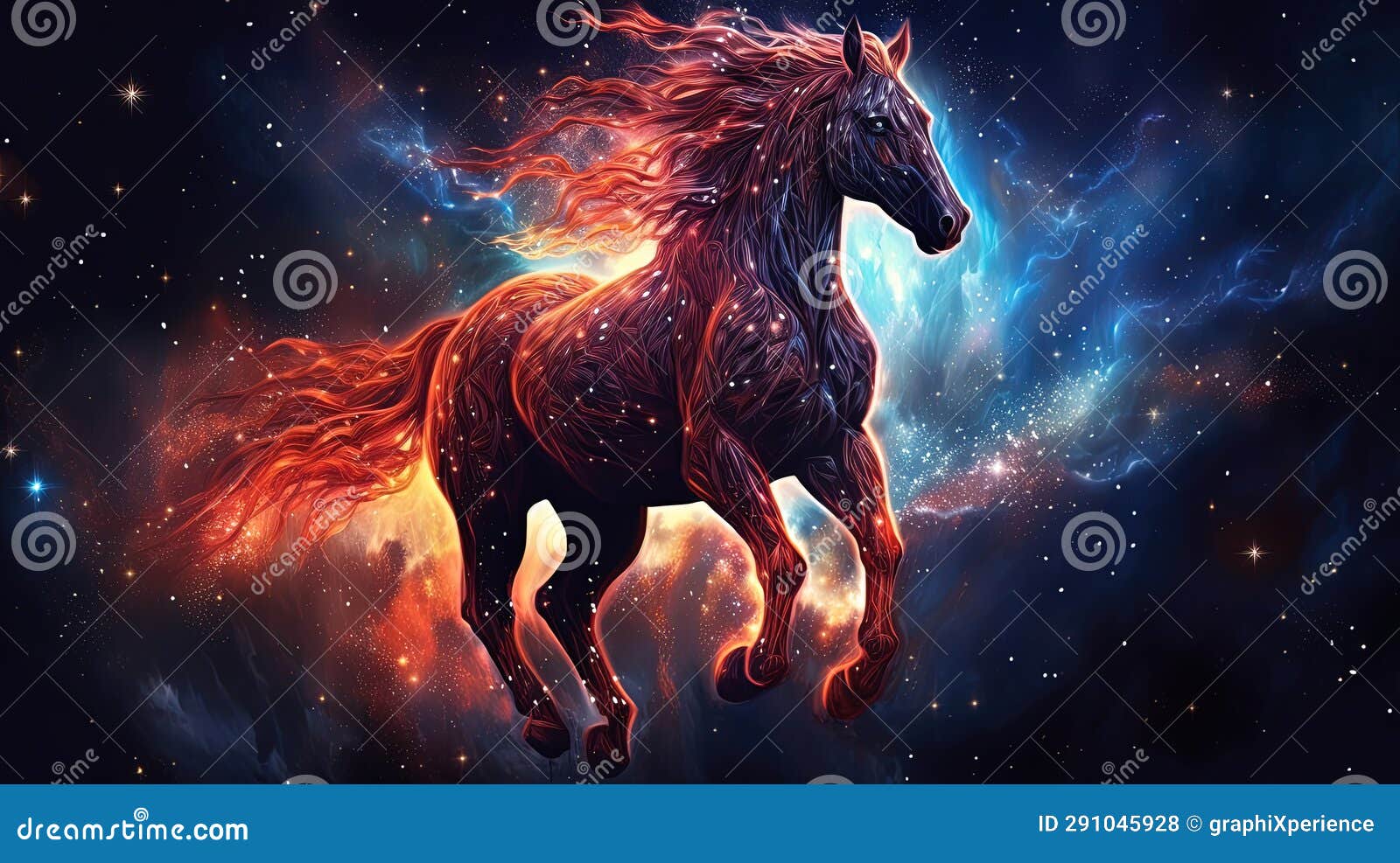 Celestial Beast in Cosmic Realm Stock Illustration - Illustration of ...