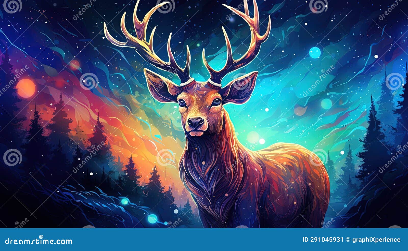 Celestial Beast in Cosmic Realm Stock Illustration - Illustration of ...