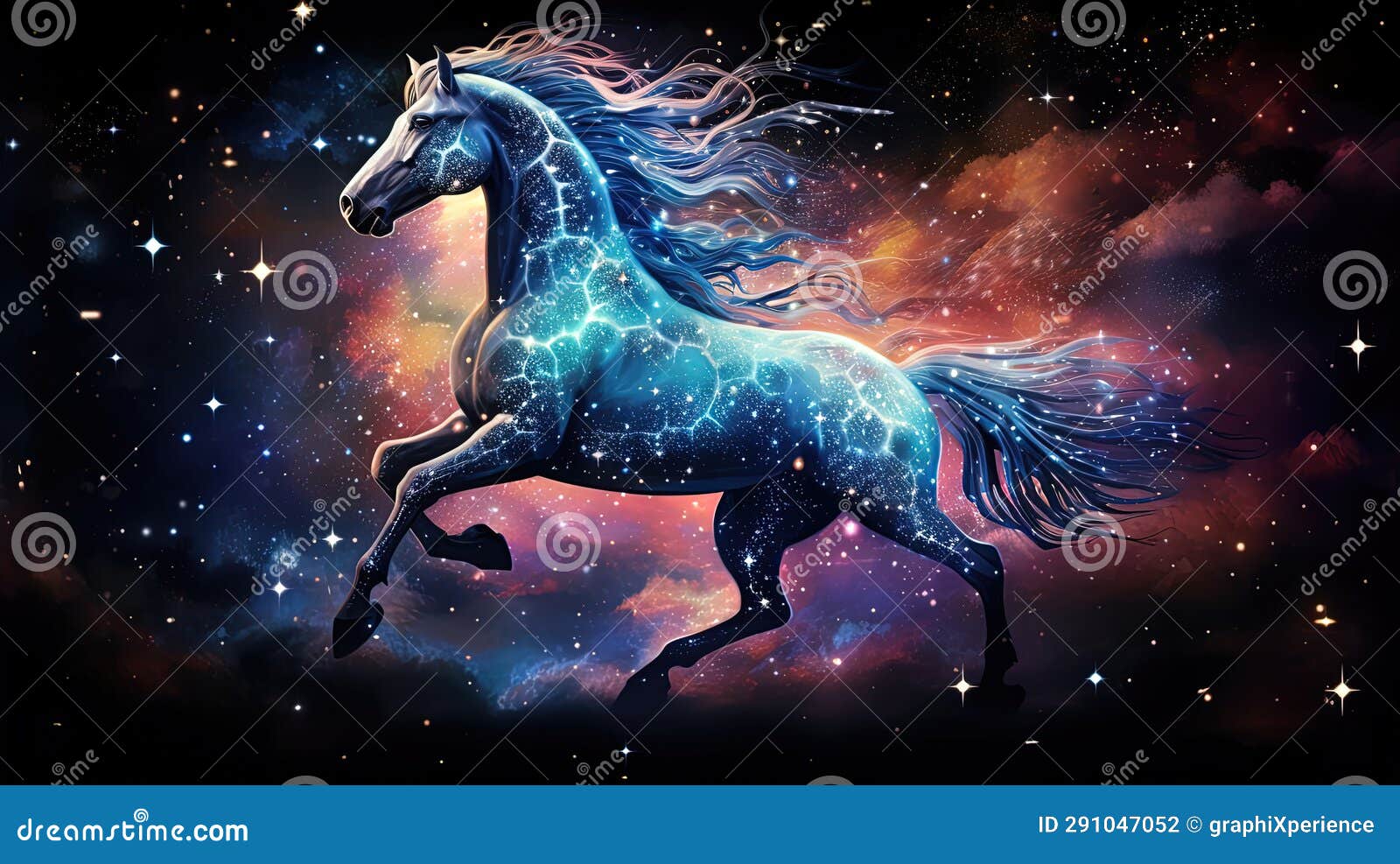 Celestial Beast in Cosmic Realm Stock Illustration - Illustration of ...