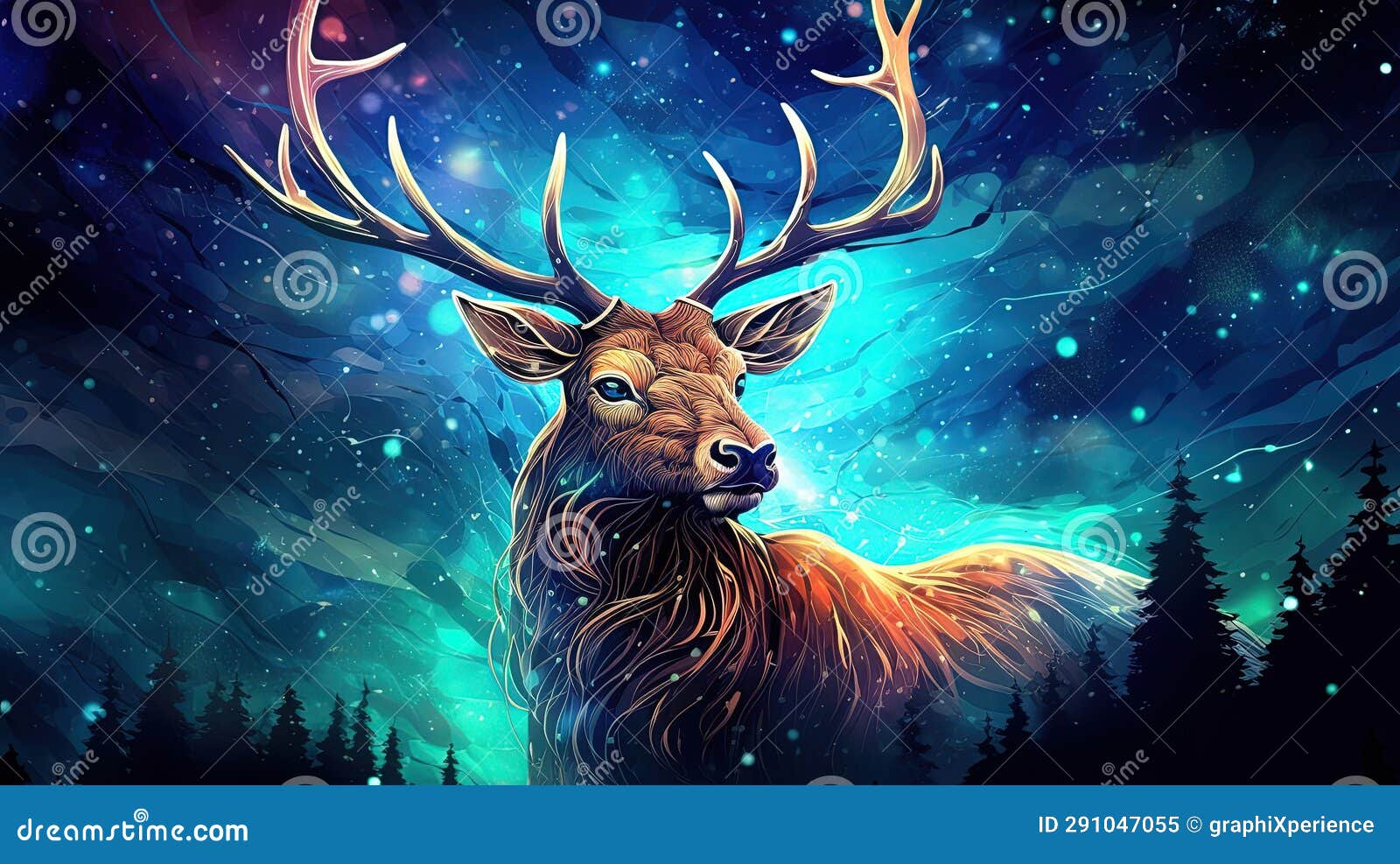 Celestial Beast in Cosmic Realm Stock Illustration - Illustration of ...