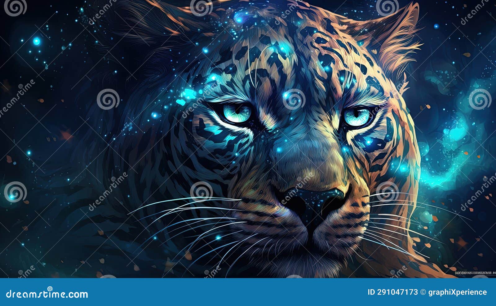 Celestial Beast in Cosmic Realm Stock Illustration - Illustration of ...