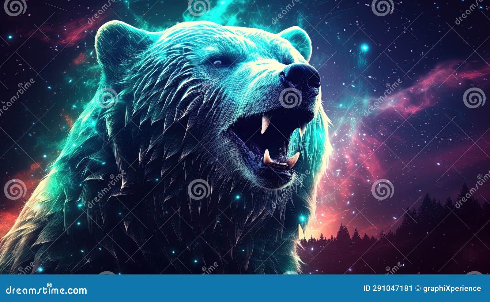 Celestial Beast in Cosmic Realm Stock Illustration - Illustration of ...