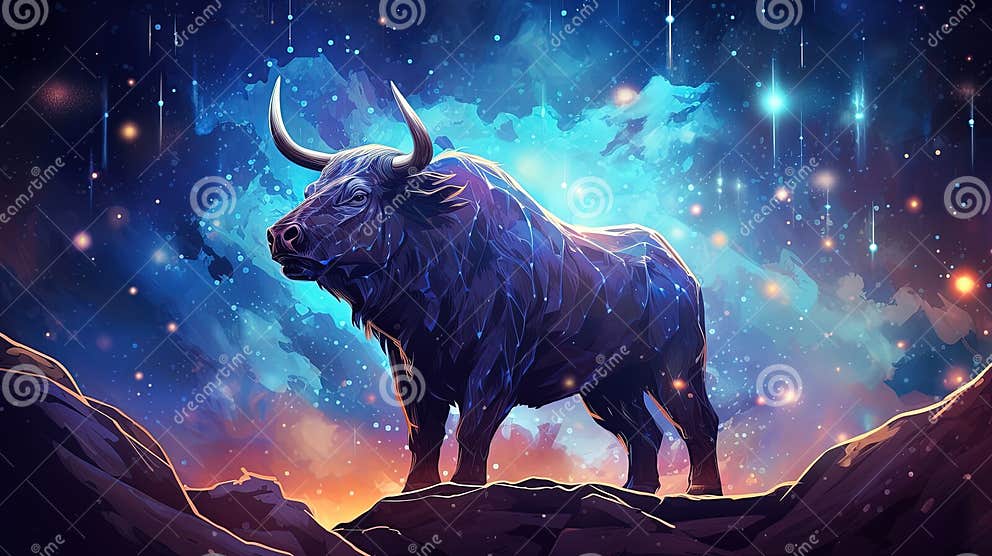 Celestial Beast in Cosmic Realm Stock Illustration - Illustration of ...