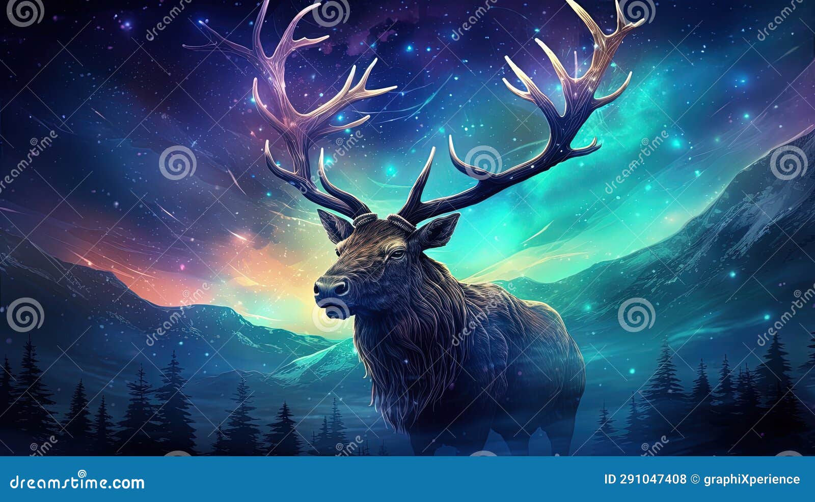Celestial Beast in Cosmic Realm Stock Illustration - Illustration of ...