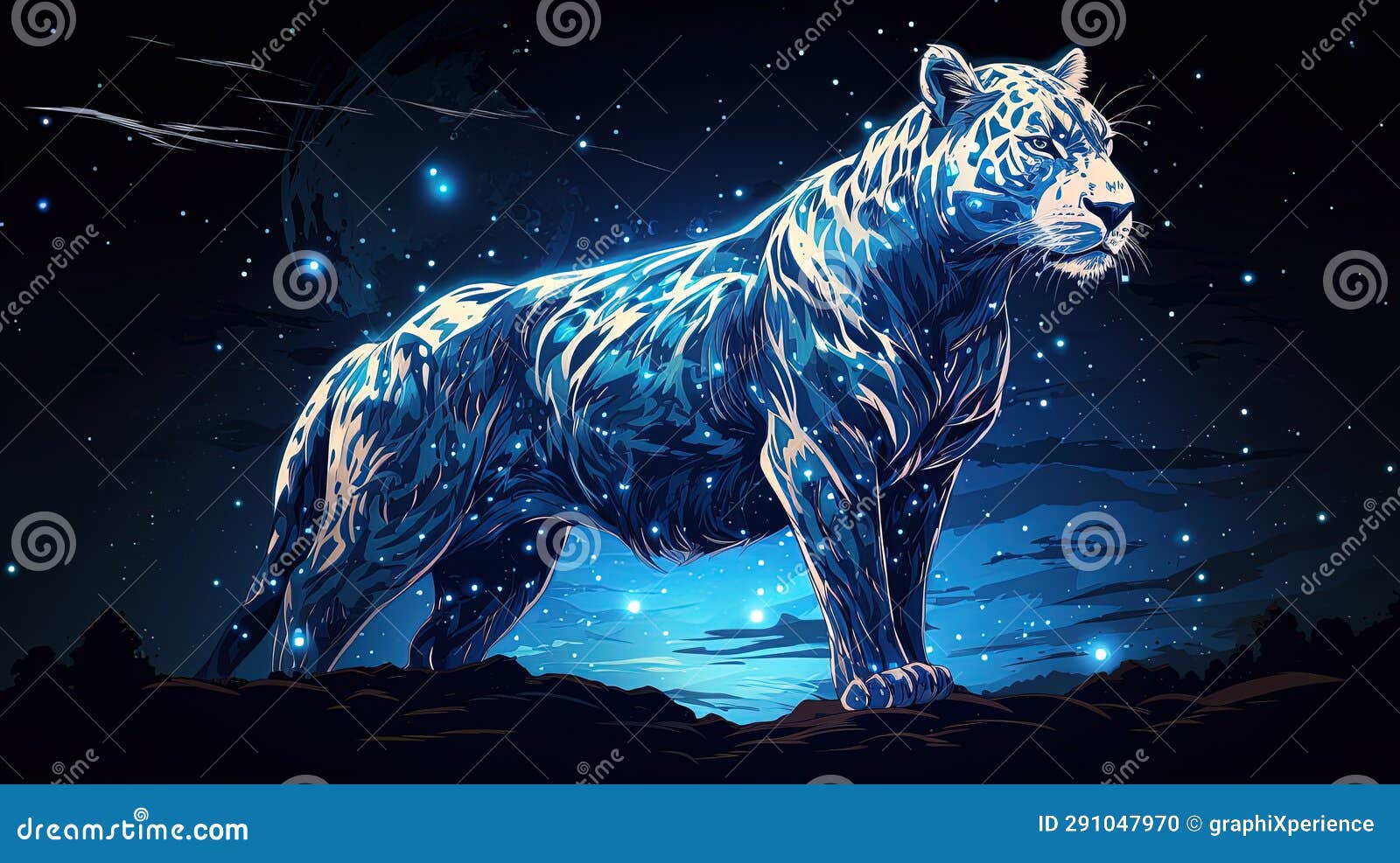 Celestial Beast in Cosmic Realm Stock Illustration - Illustration of galaxy, limitless: 291047970