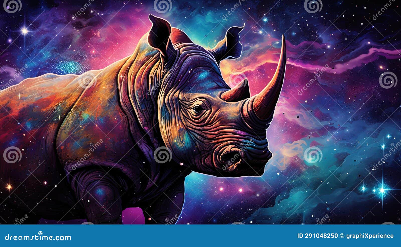 Celestial Beast in Cosmic Realm Stock Illustration - Illustration of ...