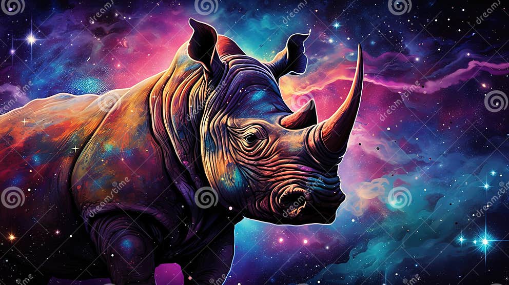 Celestial Beast in Cosmic Realm Stock Illustration - Illustration of ...