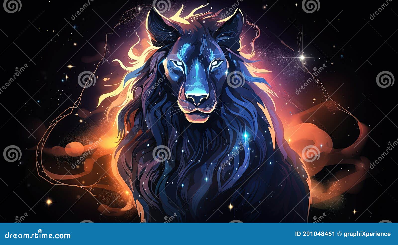 Celestial Beast in Cosmic Realm Stock Illustration - Illustration of possibilities ...