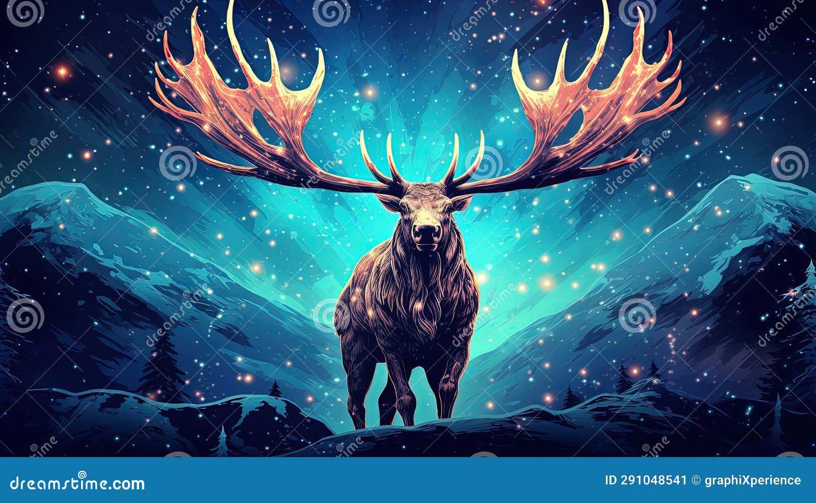 Celestial Beast in Cosmic Realm Stock Illustration - Illustration of ...