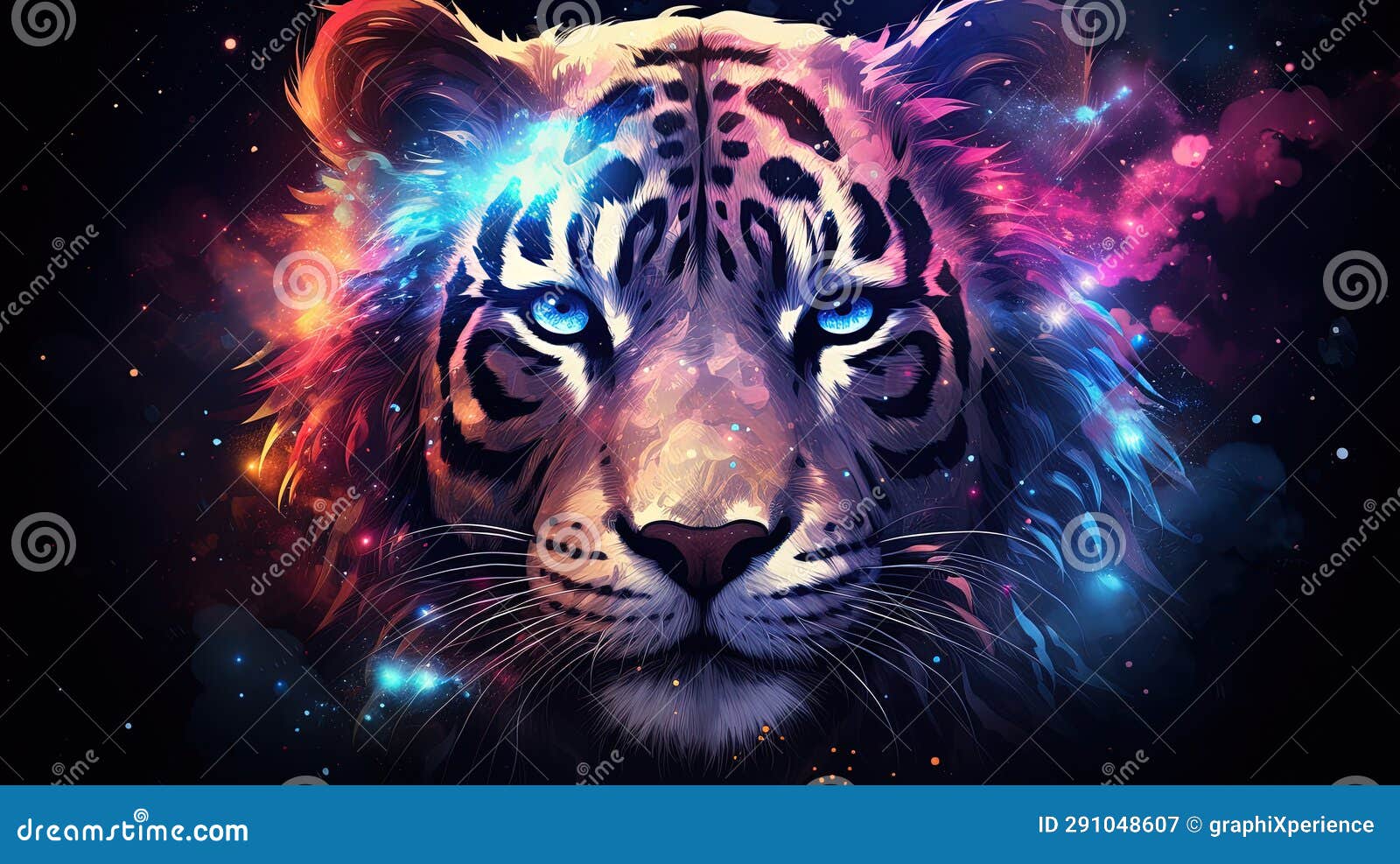 Celestial Beast in Cosmic Realm Stock Illustration - Illustration of ...