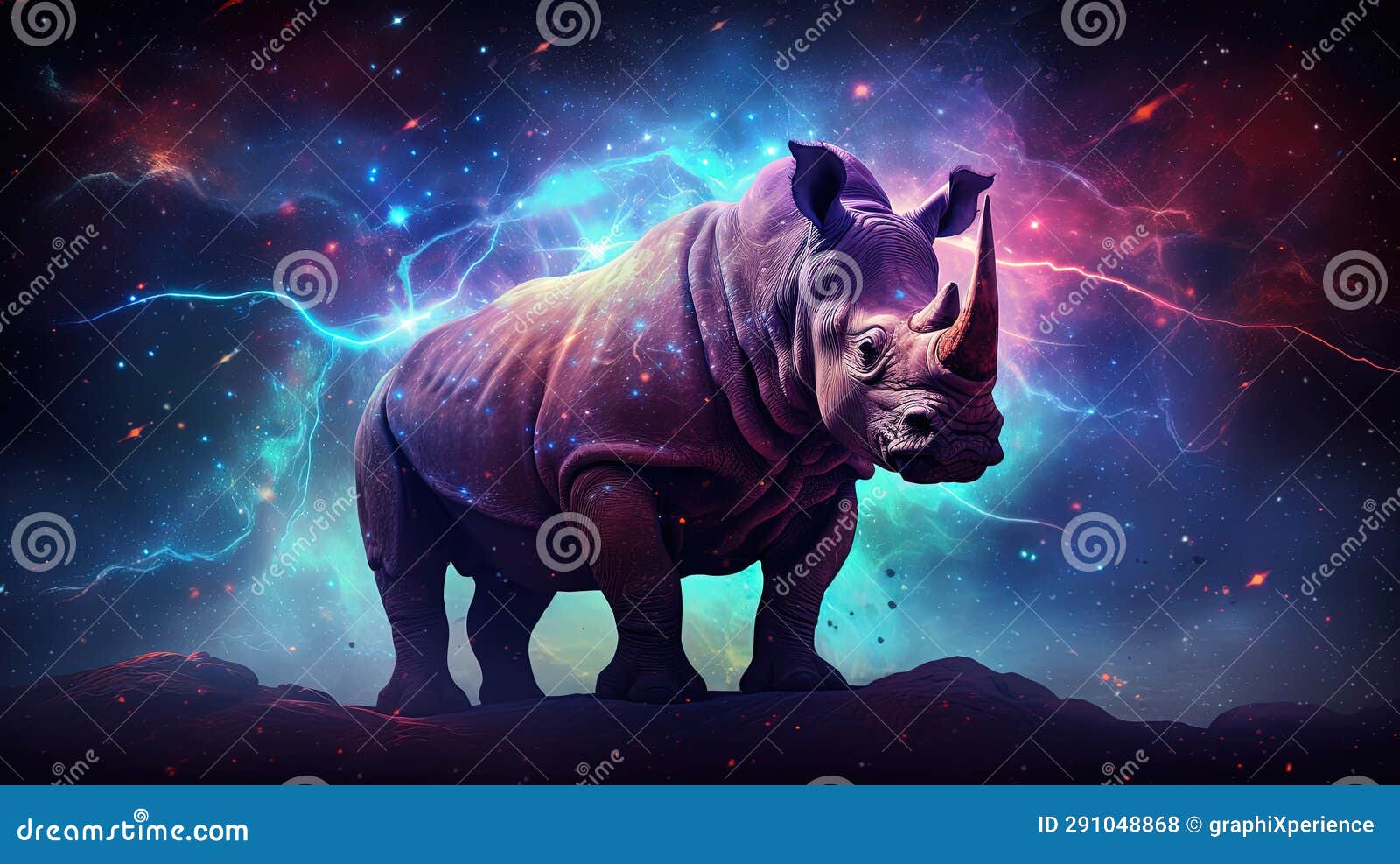 Celestial Beast in Cosmic Realm Stock Illustration - Illustration of ...