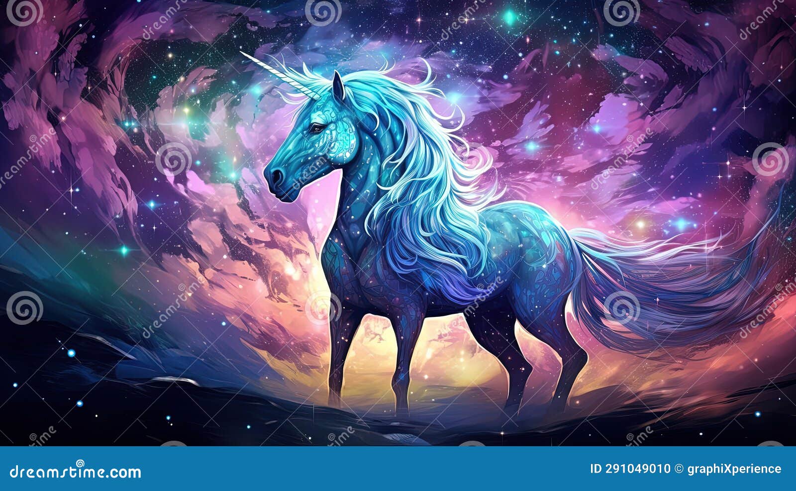 Celestial Beast in Cosmic Realm Stock Illustration - Illustration of ...