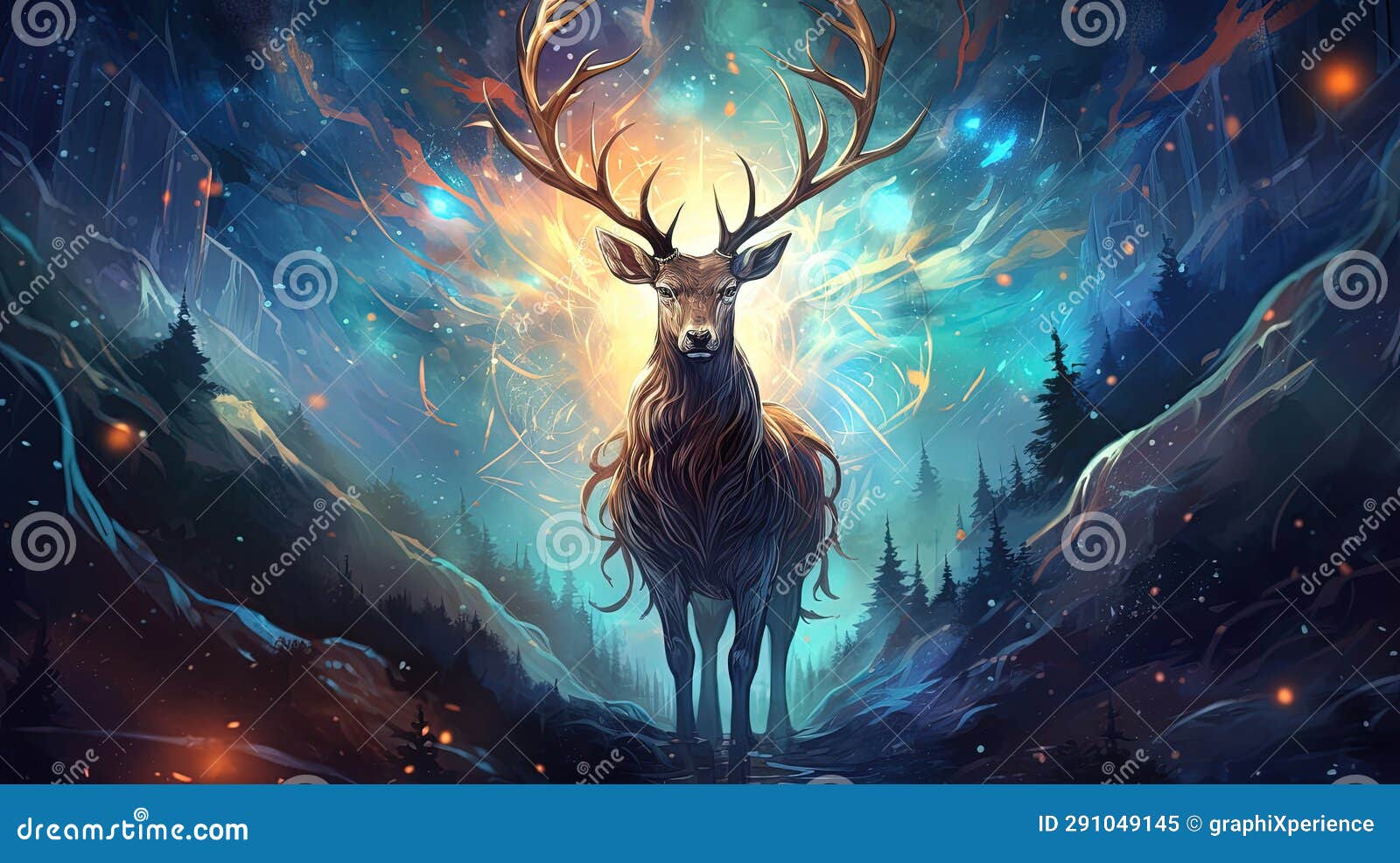 Celestial Beast in Cosmic Realm Stock Illustration - Illustration of ...