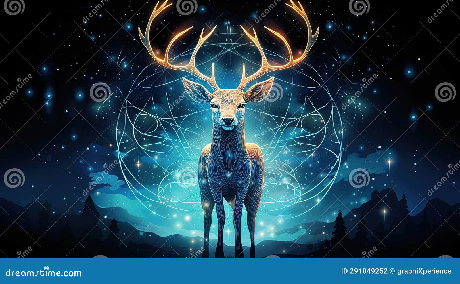 Celestial Beast in Cosmic Realm Stock Illustration - Illustration of ...