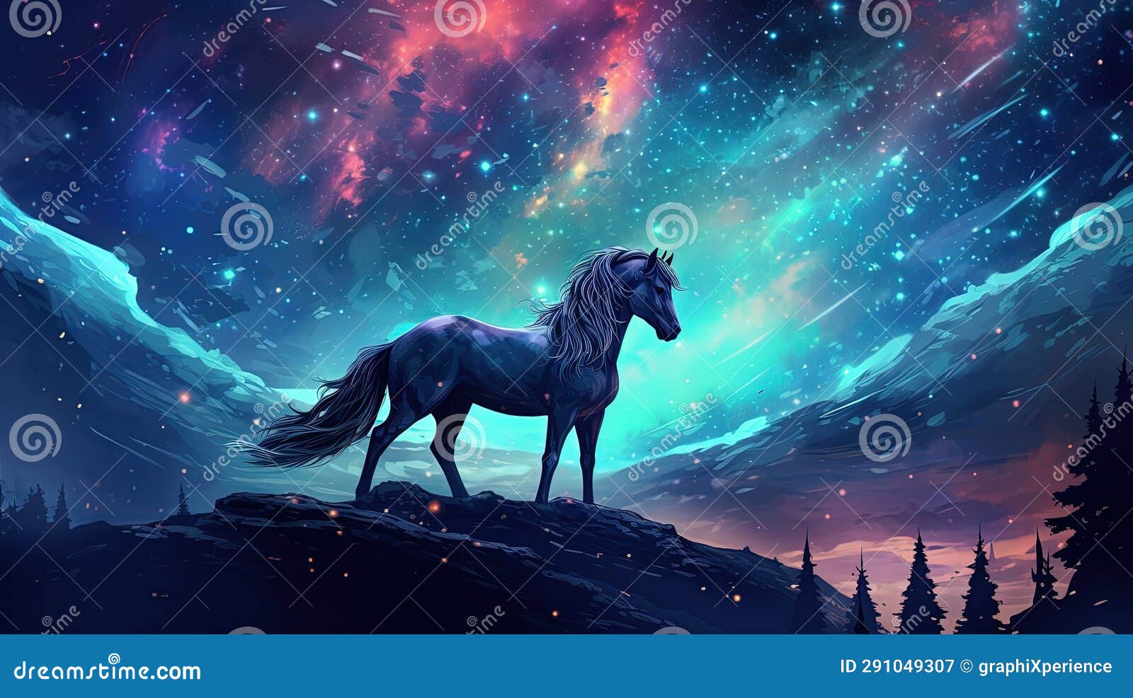 Celestial Beast in Cosmic Realm Stock Illustration - Illustration of ...