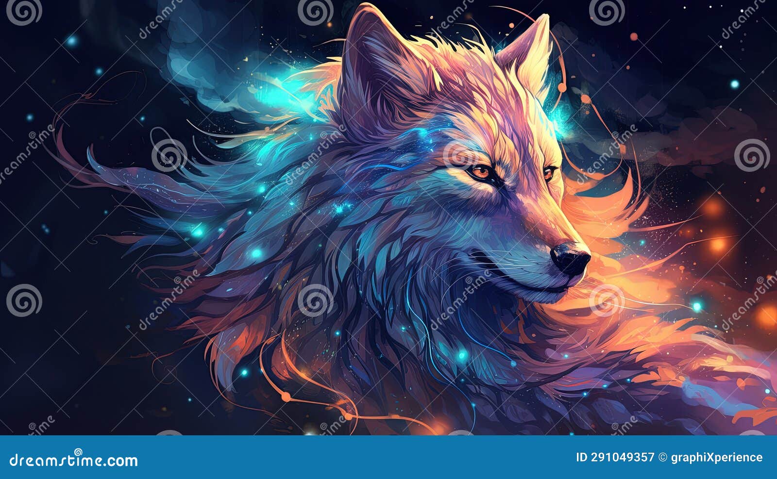 Celestial Beast in Cosmic Realm Stock Illustration - Illustration of ...