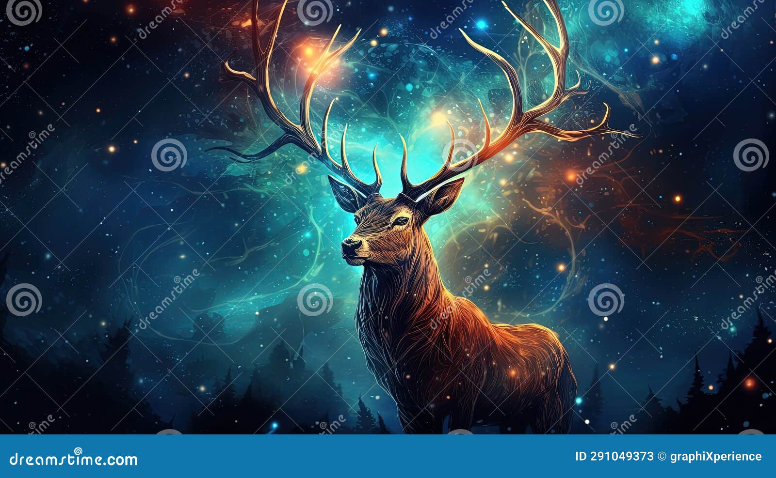 Celestial Beast in Cosmic Realm Stock Illustration - Illustration of ...