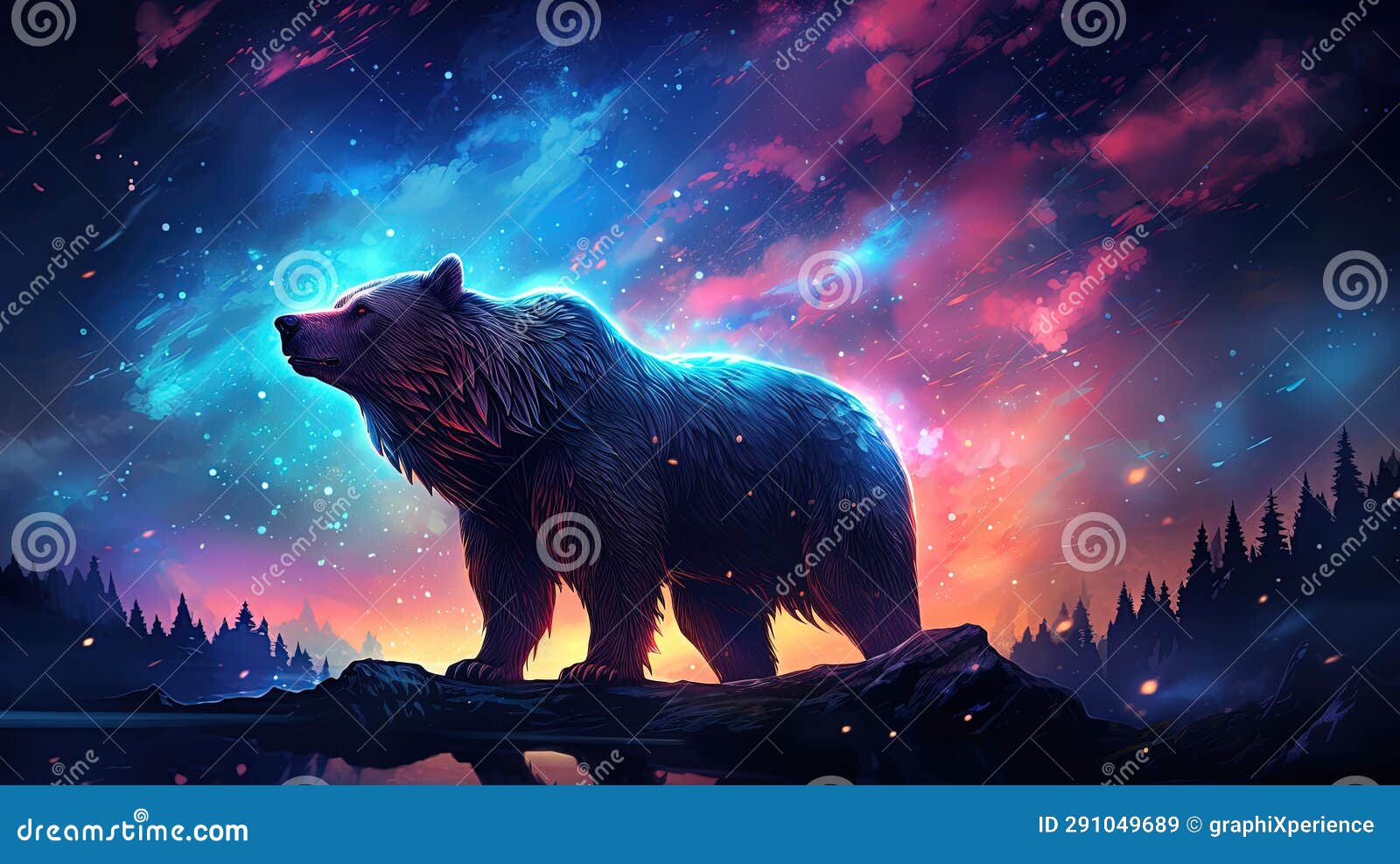 Celestial Beast in Cosmic Realm Stock Illustration - Illustration of ...