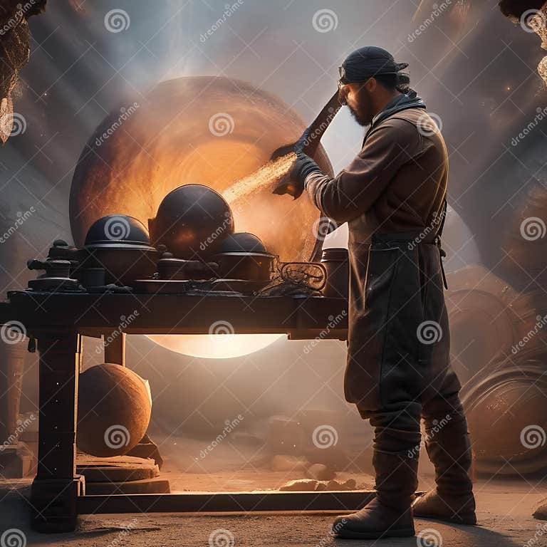 A Celestial Blacksmith, Forging Planets and Stars in the Cosmic Forge of Creation4 Stock ...