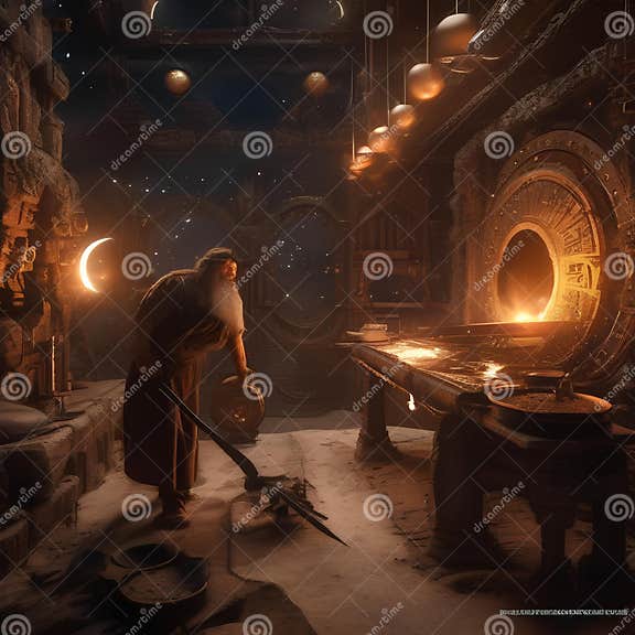 A Celestial Blacksmith, Forging Planets and Stars in the Cosmic Forge of Creation5 Stock ...