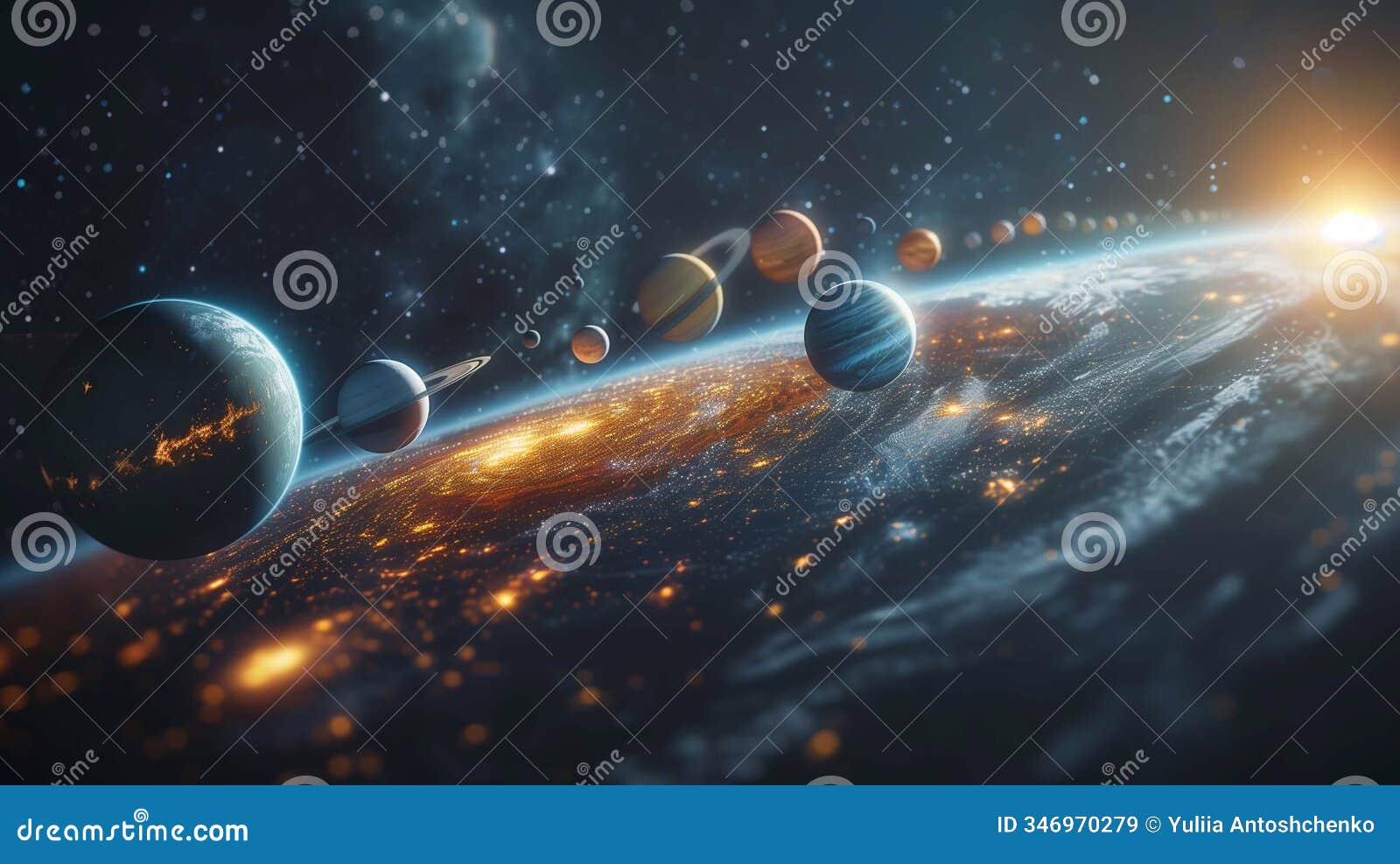 Celestial Bodies Align Captivatingly Against a Starry Backdrop in the ...