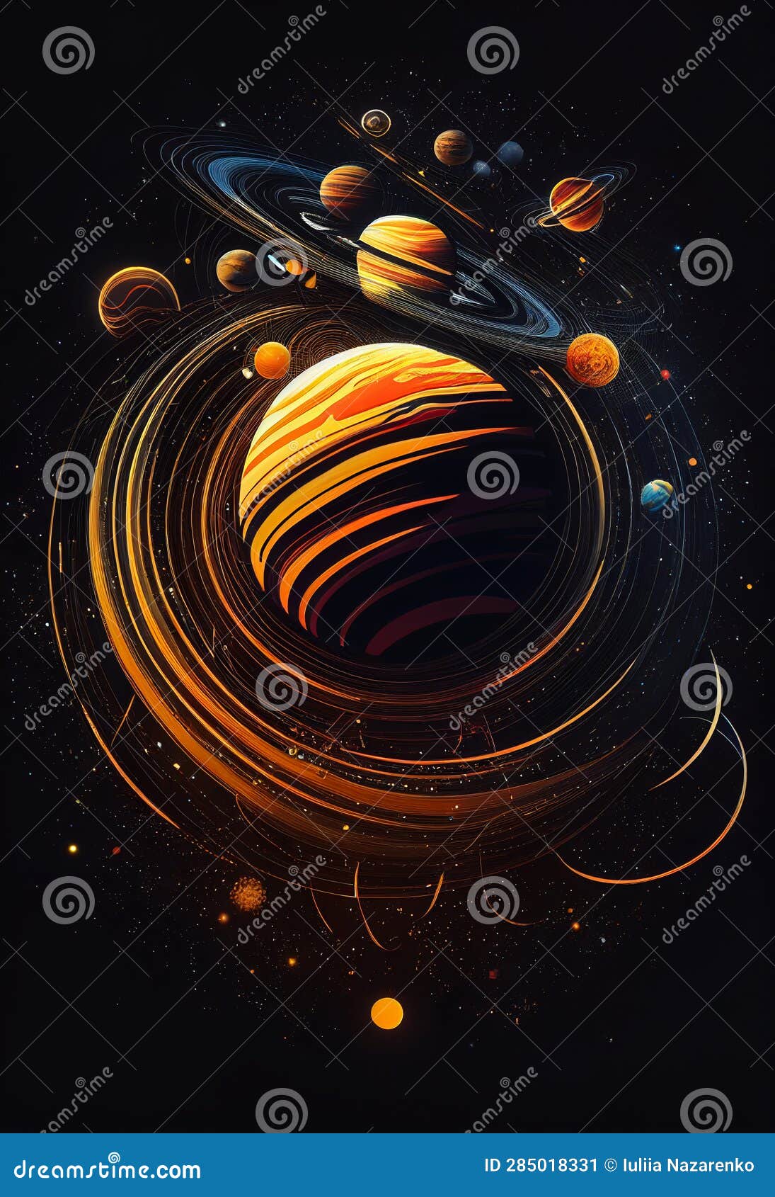 Celestial Bodies are Drawn in Random Order Against the Background of ...