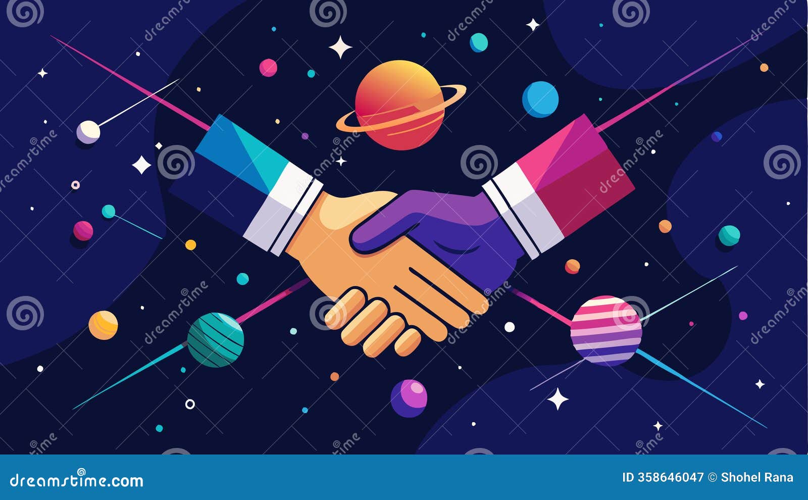 Celestial Brotherhood a Stellar Handshake Illuminating the Cosmos with ...
