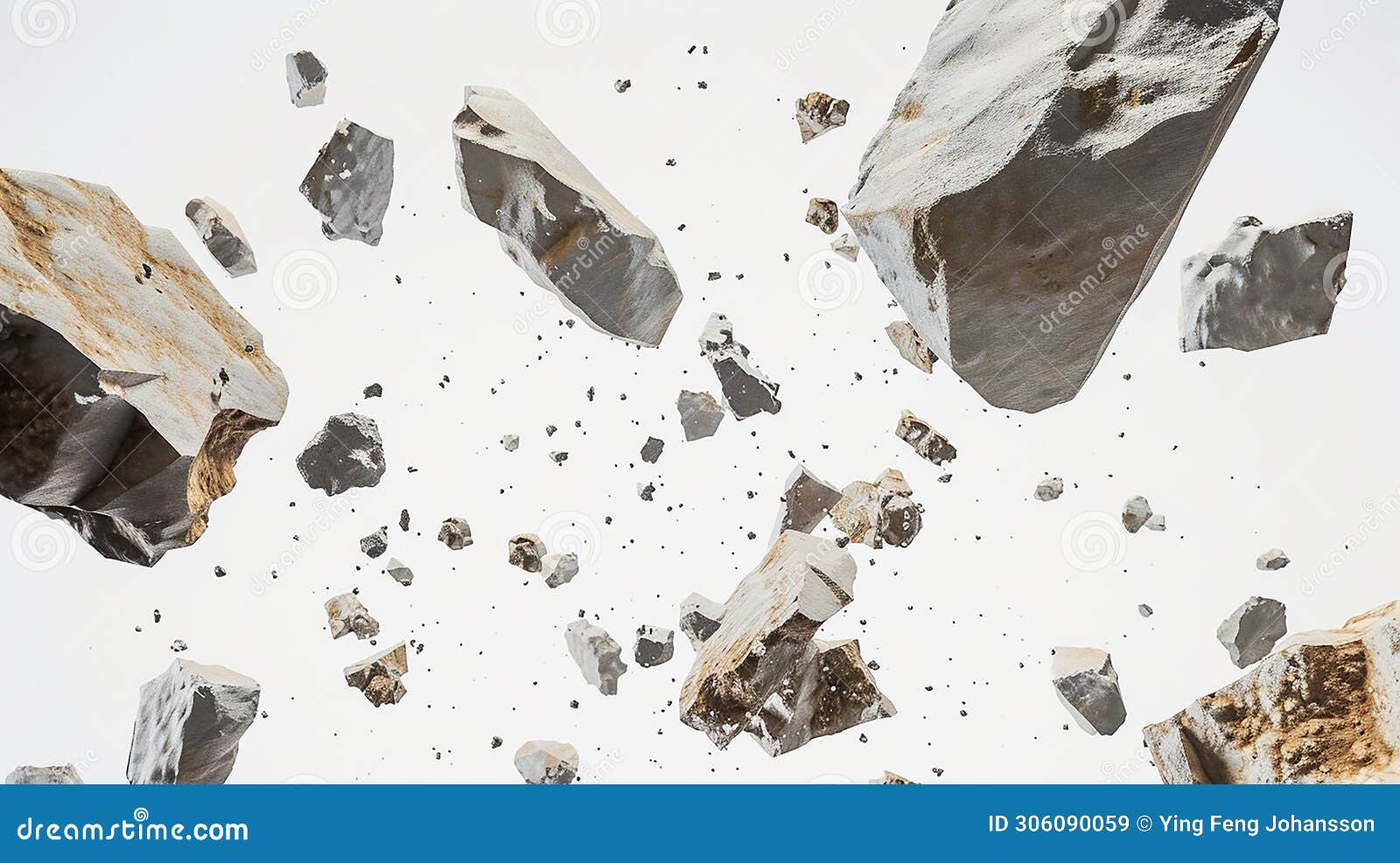 Celestial Cascades: Flying Rocks in Space. Generative Ai Stock ...