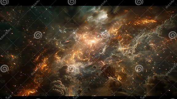 Celestial Chaos Exploding Star and Cosmic Dust Clouds in a Vibrant Deep ...