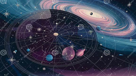 Celestial Chart, Constellations, Planets, and Good Resolution Stock ...