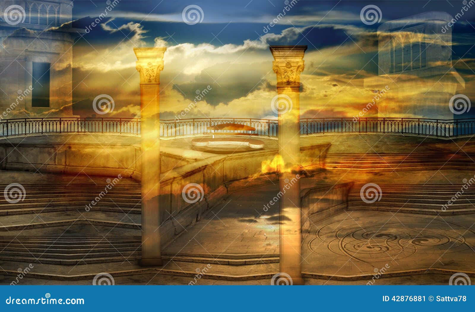 Celestial city stock image. Image of clouds, fantastic - 42876881