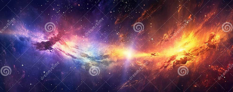 Celestial Collision of Stars and Galaxies, Exploding in a Dazzling ...