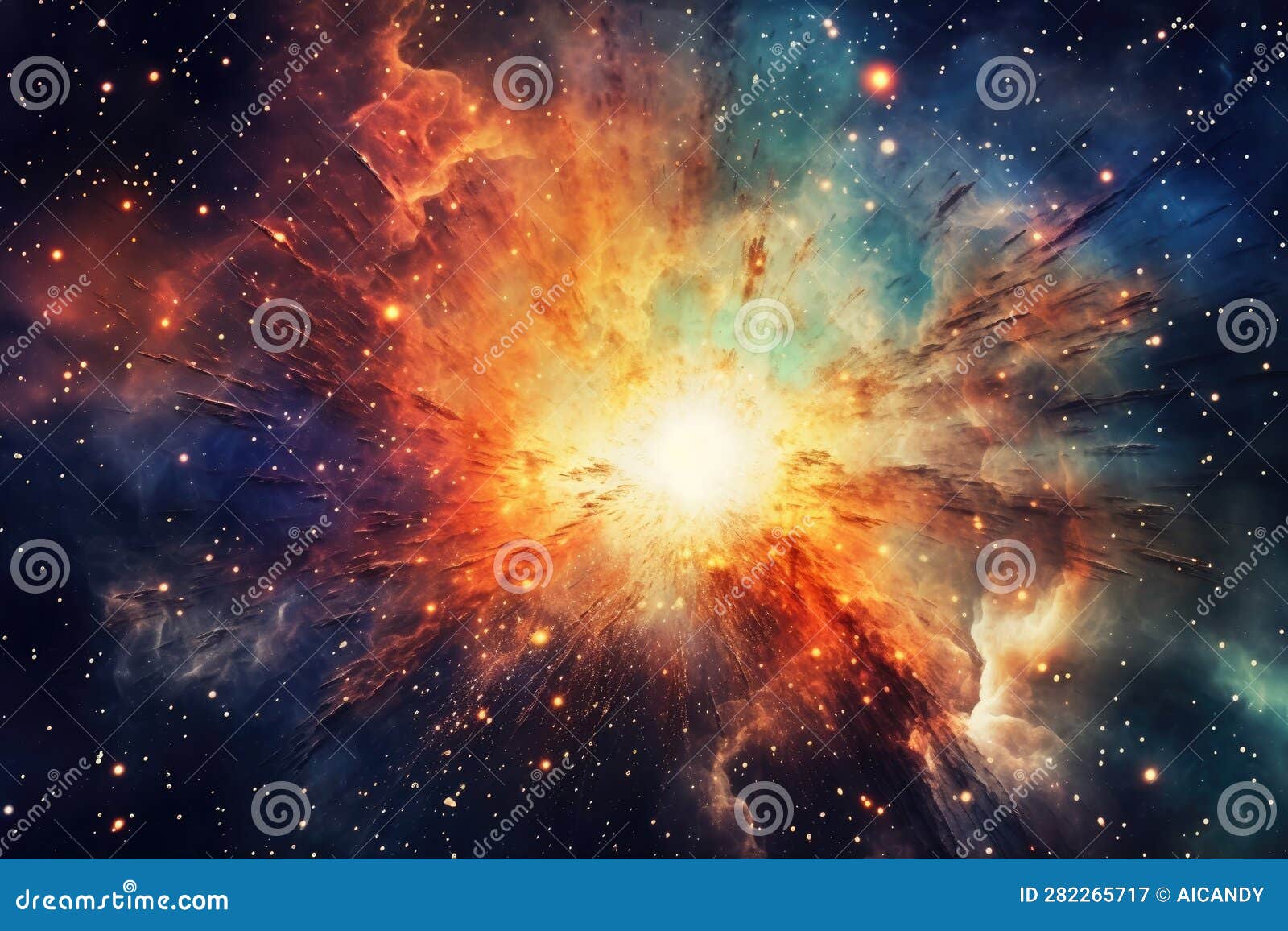 Celestial Collision of Stars and Galaxies, Exploding in a Dazzling ...