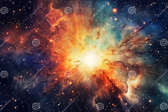Celestial Collision of Stars and Galaxies, Exploding in a Dazzling ...