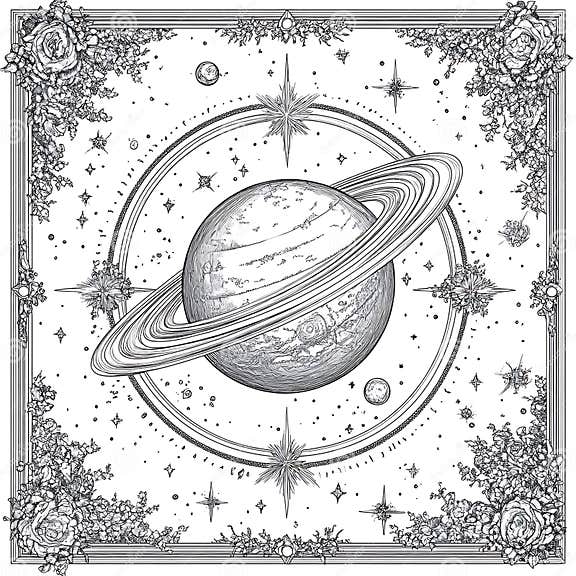 Celestial Coloring Book with Mesmerizing Designs Stock Illustration ...