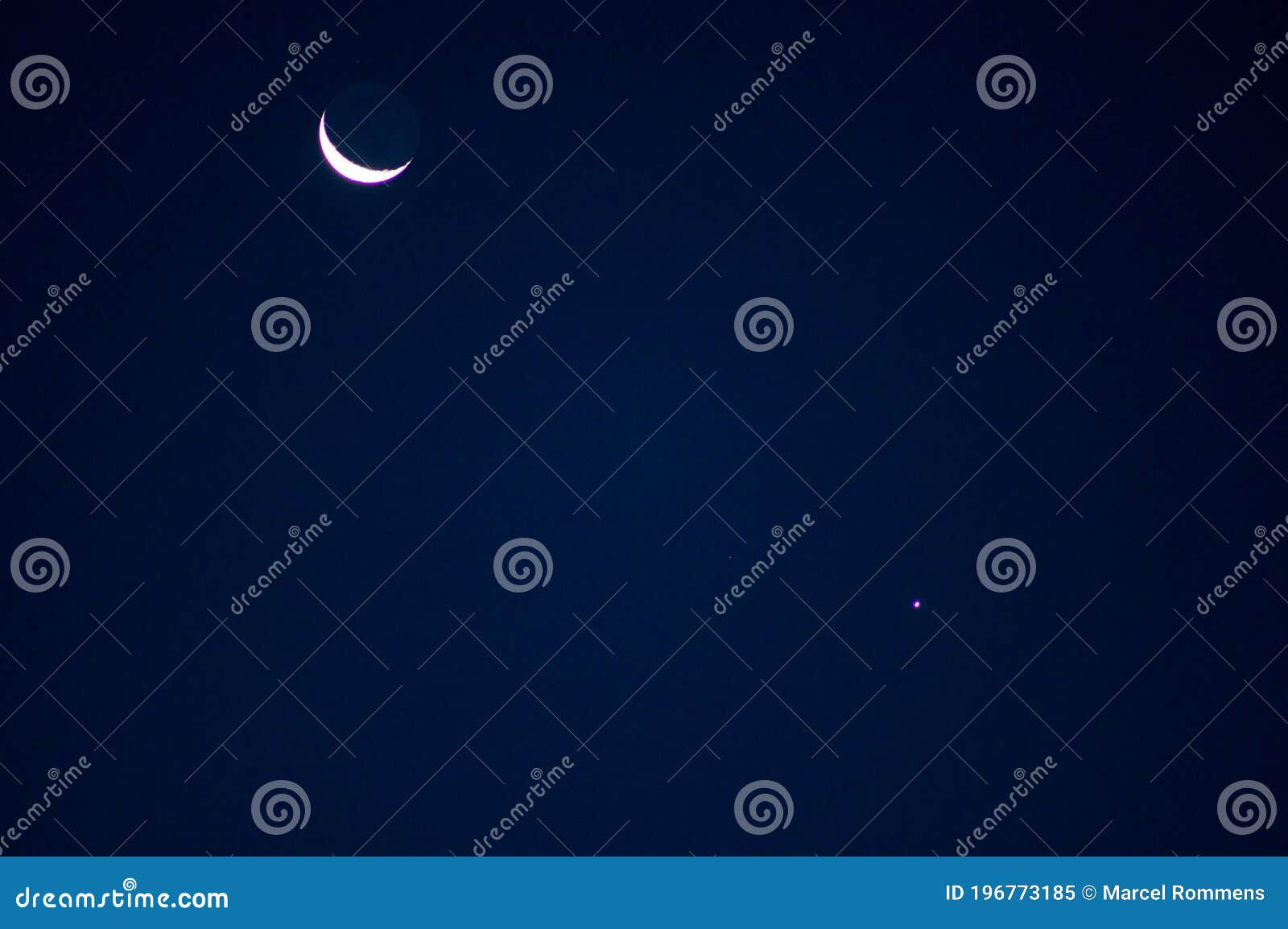 Celestial Conjunction of Moon and Venus Stock Image - Image of luna ...
