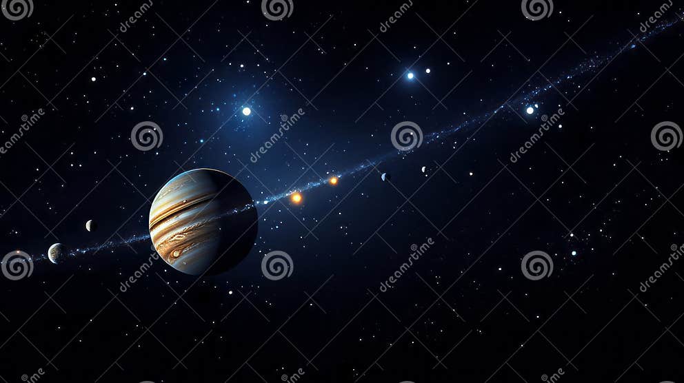 Celestial Conjunction Planets Night Sky Stock Illustration ...