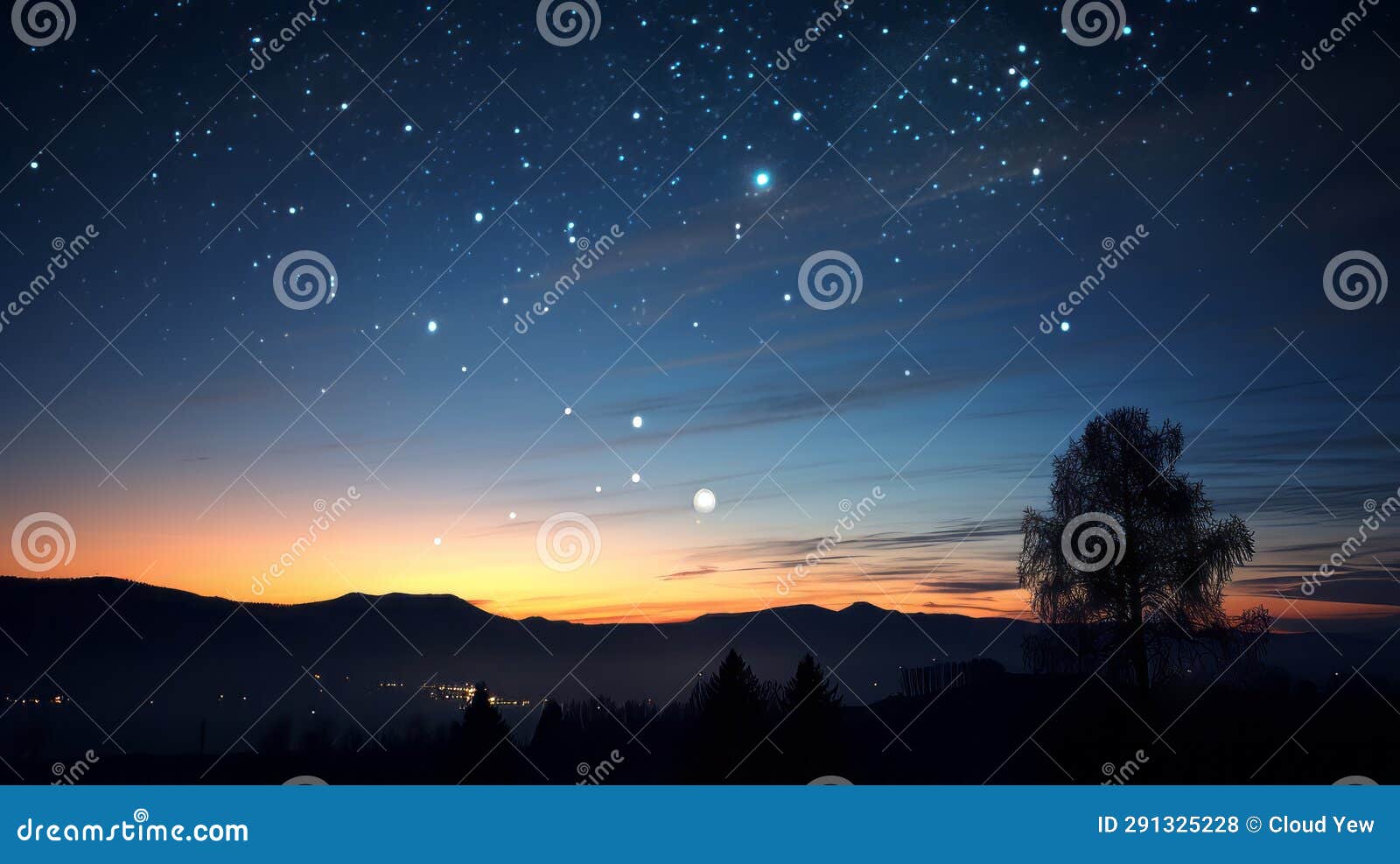 Celestial Conjunction, Planets Aligning In A Cosmic Dance, Starry ...