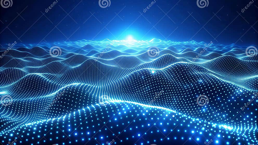 Celestial Convergence: an Abstract 3D Rendered Landscape of Glowing ...