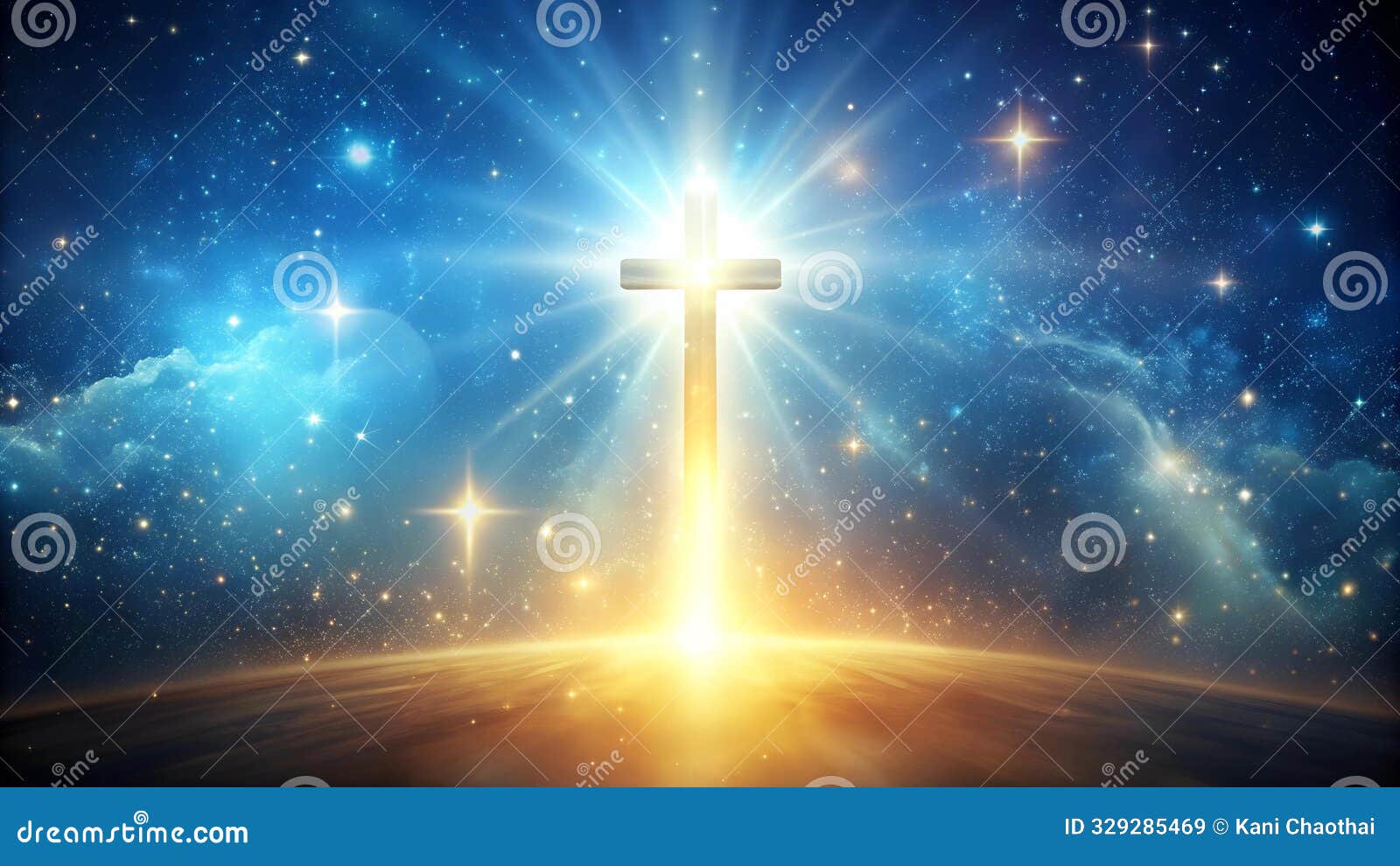 Celestial Cross with Starry Sky AI Generated Stock Illustration ...