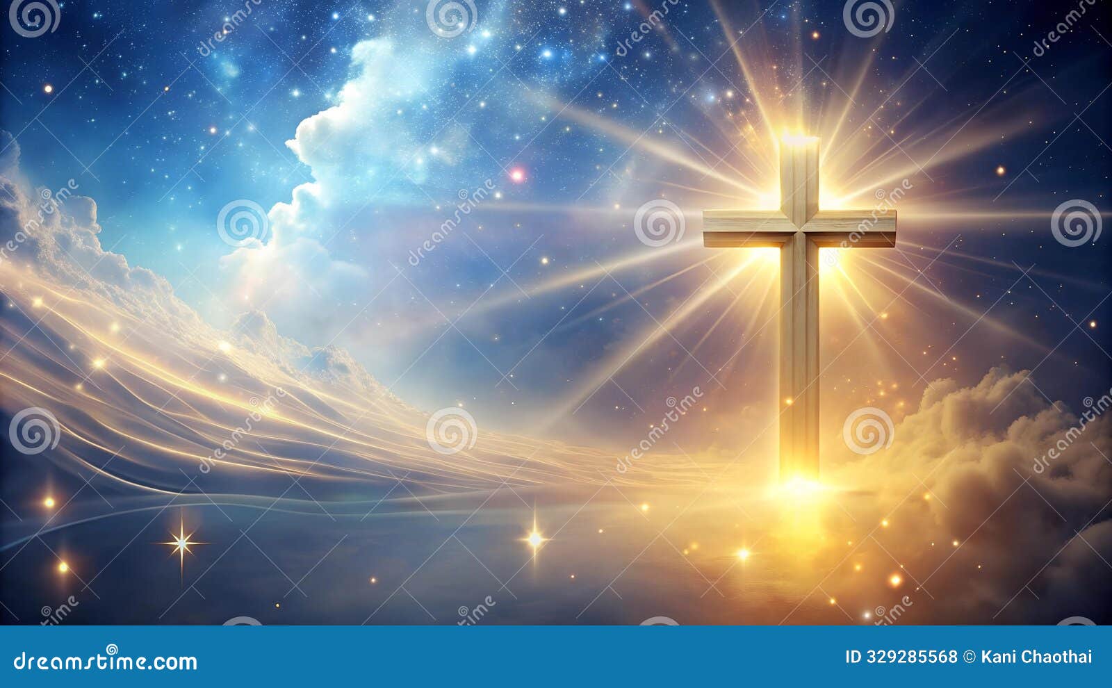 Celestial Cross with Starry Sky AI Generated Stock Illustration ...