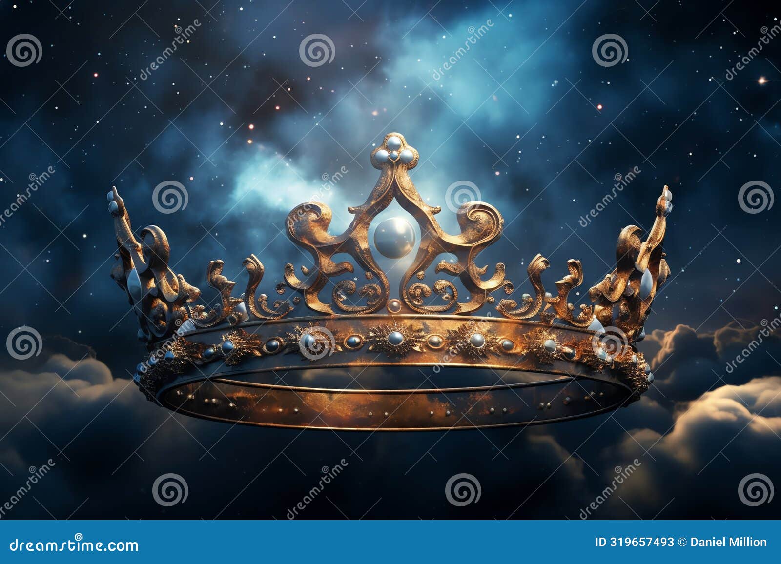 Celestial Crown Fantasy Sky Night Gazing Stock Illustration ...