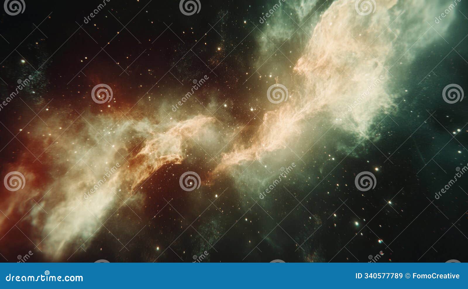 A Celestial Dance of Nebulae and Stars in the Vastness of Space Stock ...