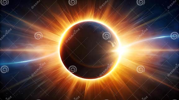 Celestial Dance: a Symphony of Light and Shadow during a Solar Eclipse Generative AI Stock ...