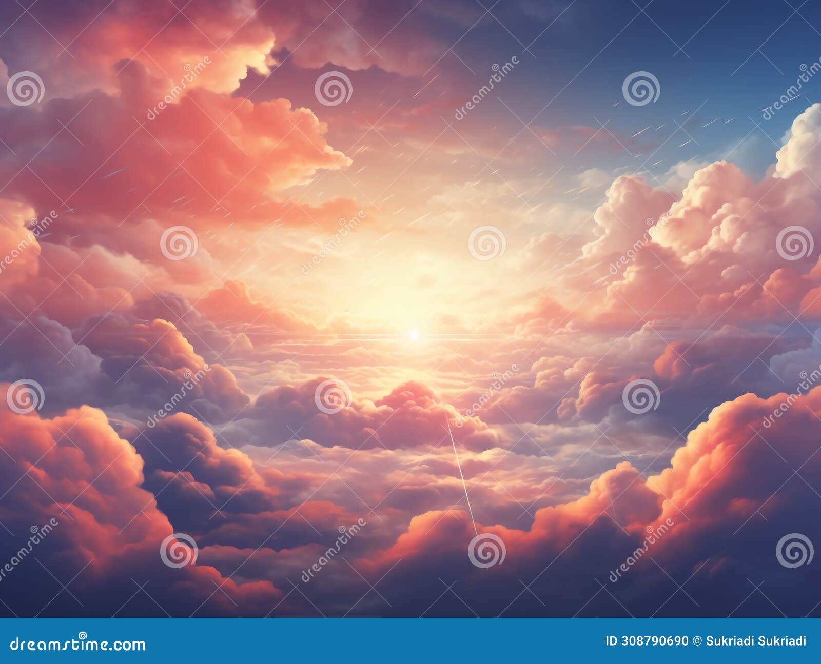 Celestial Dreams: Dreamy Sky-Themed PowerPoint Background Stock ...